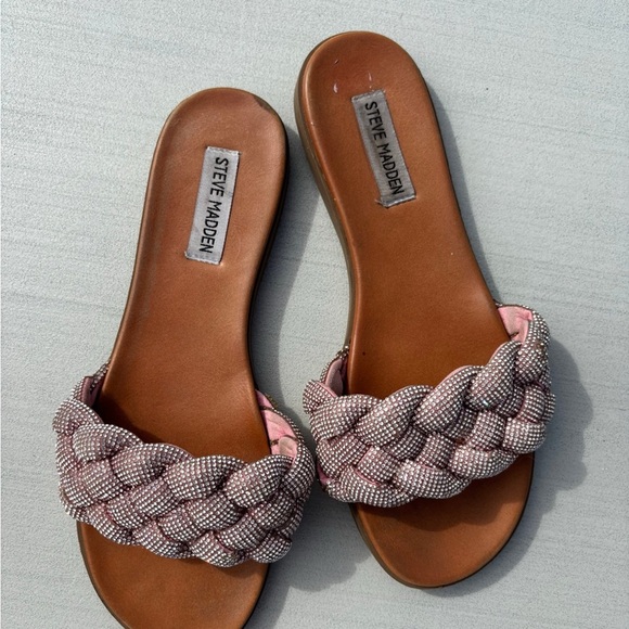 Steve Madden | Shoes | Steve Madden Braided Sandals Brown And Pink ...